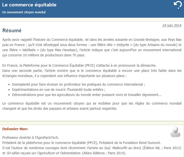 Le commerce équitable | ALIMENTERRE
